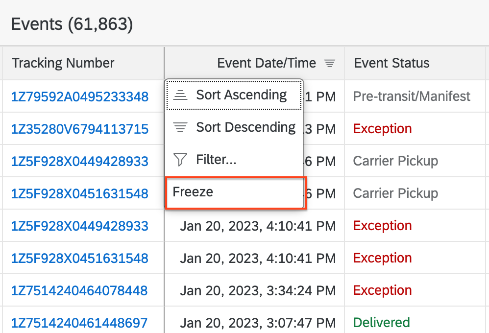 Tracking Event Summary – Intelligent Logistics