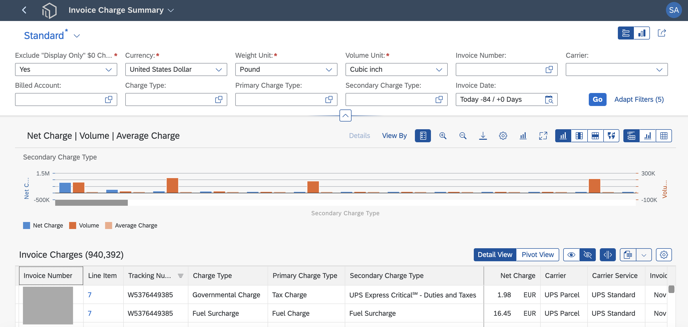 Invoice Charge Summary – Intelligent Logistics