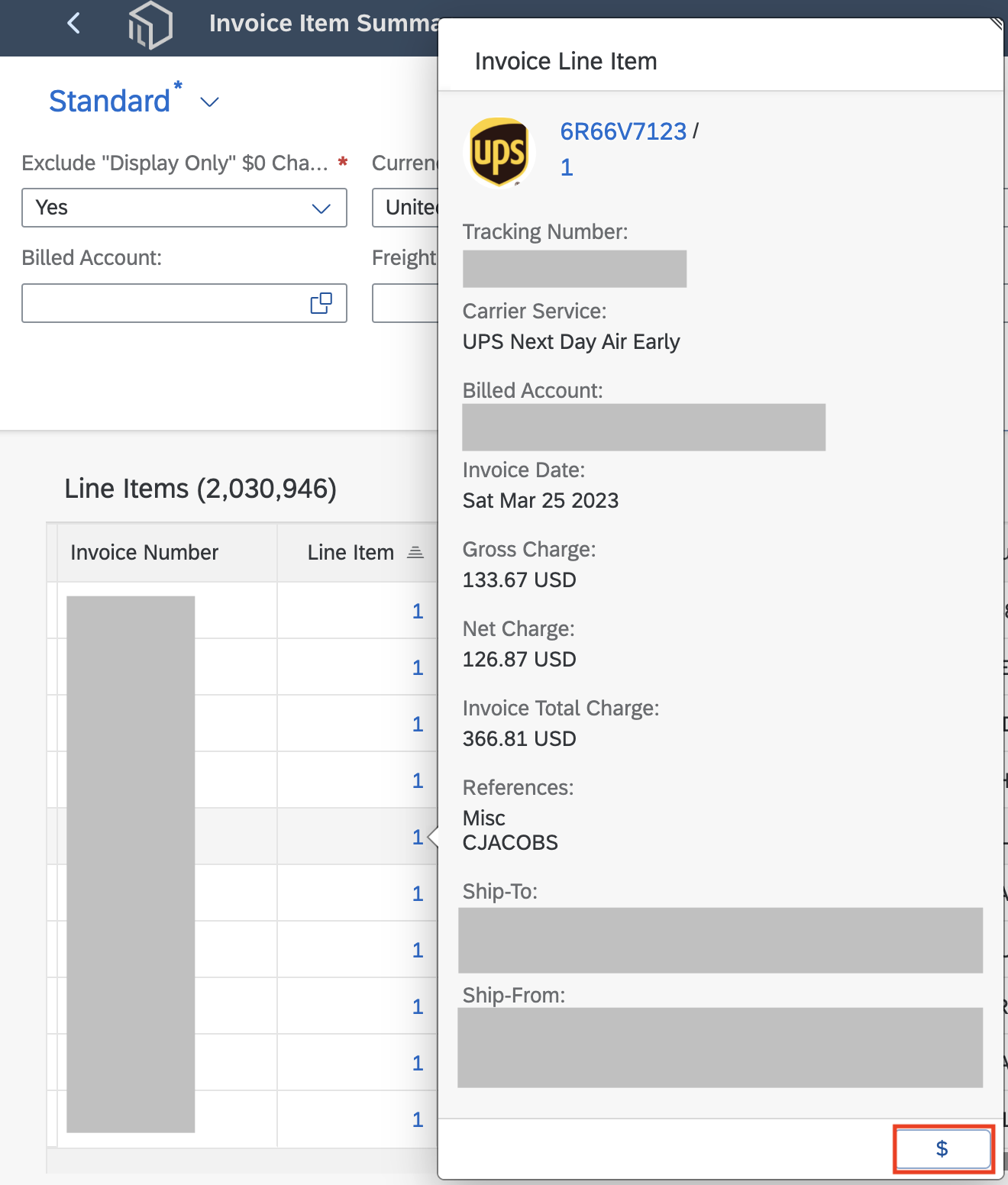 Invoice Item Summary – Intelligent Logistics