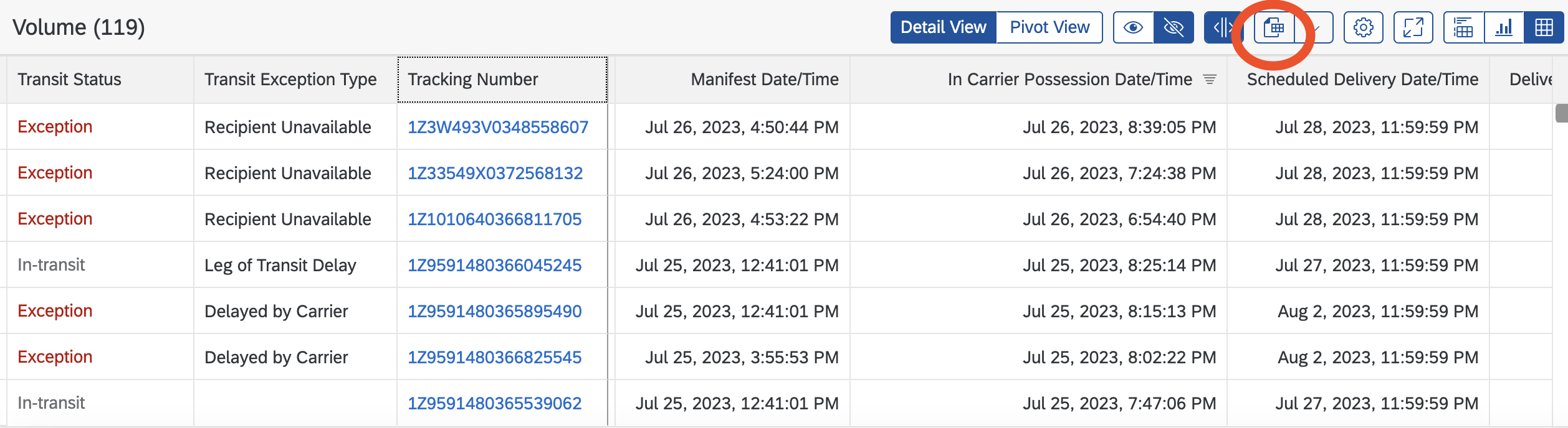 Exceptions In-Progress – Intelligent Logistics