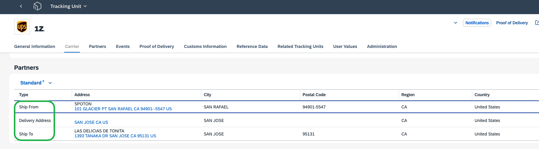 Description of Different UPS Address Data – Intelligent Logistics